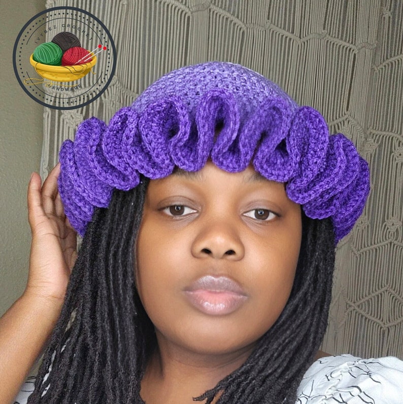 Ombre Violet Crochet Bucket Hat With Ruffles - Etsy