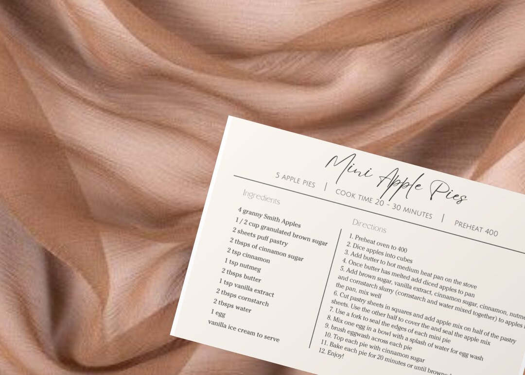 Editable Recipe Card Template, Minimalist Recipe Card, Diy Recipe Card ...