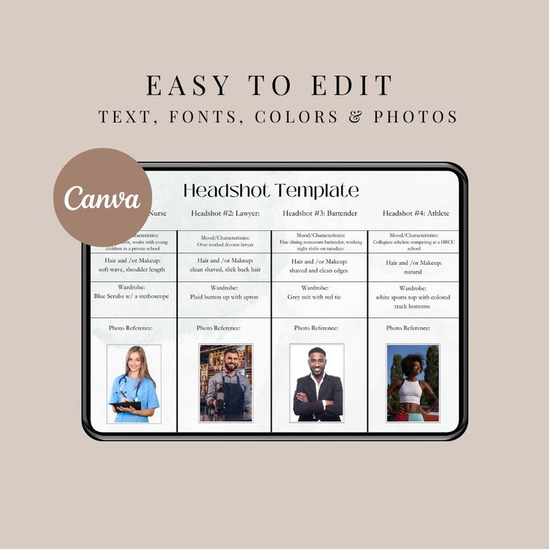 Headshot Mini Photoshoot Template for All Clients, Photographers ...