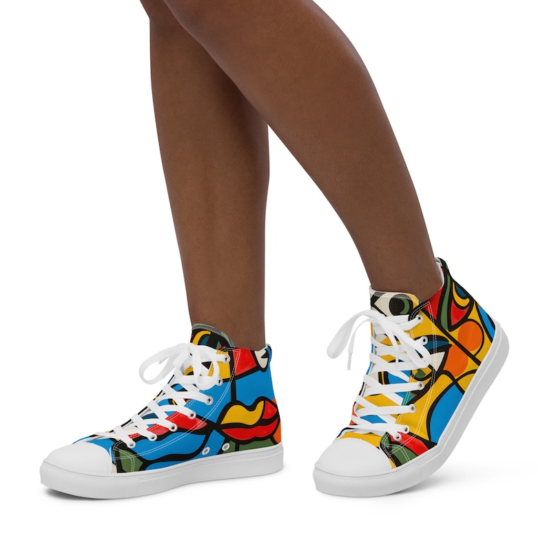 Womens High Top Abstract Art Sneakers Picasso Style Shoes for Art ...