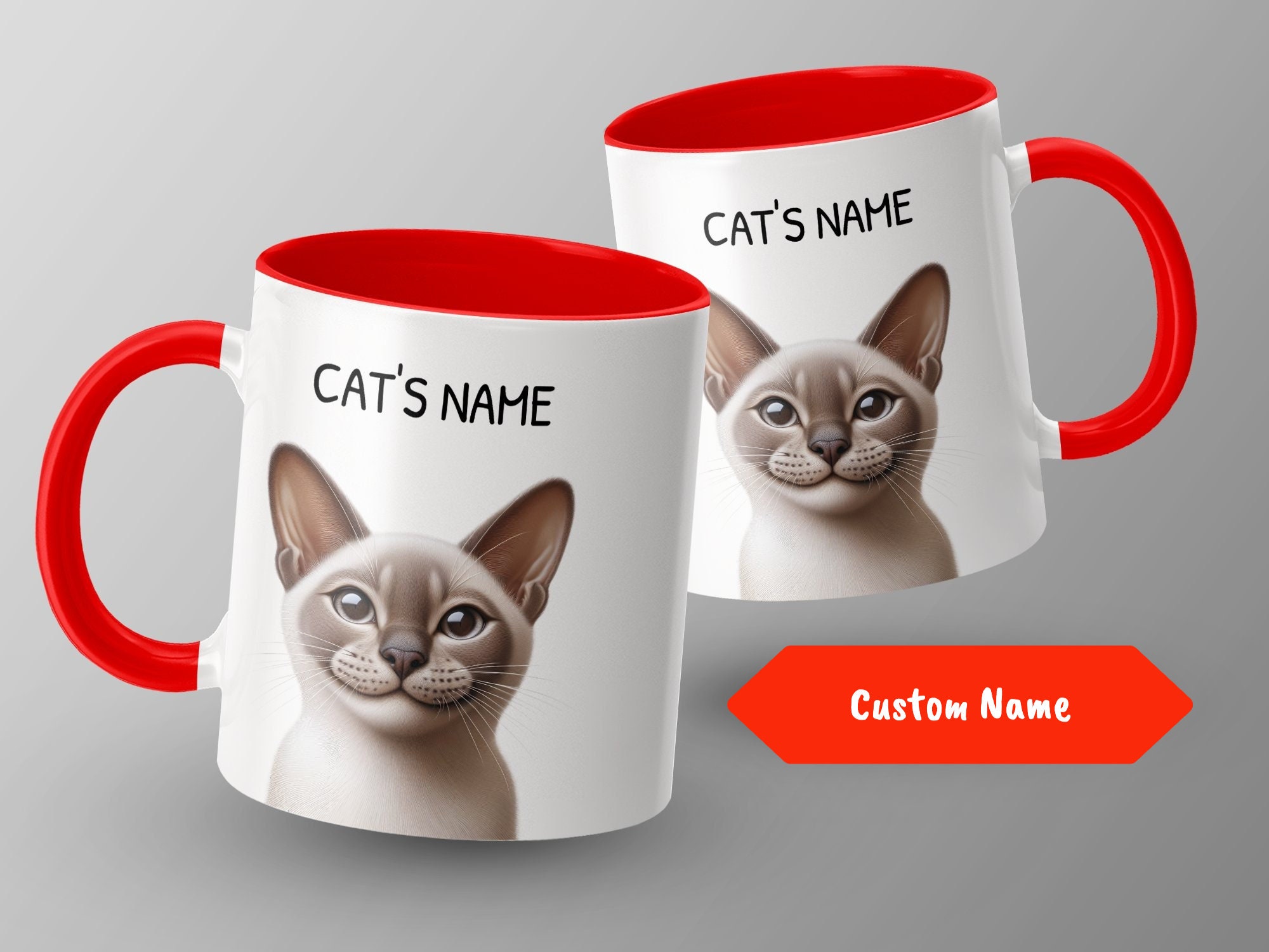 Personalized Cat Mug Custom Siamese Cat Portrait Coffee Cup Pet Lover ...