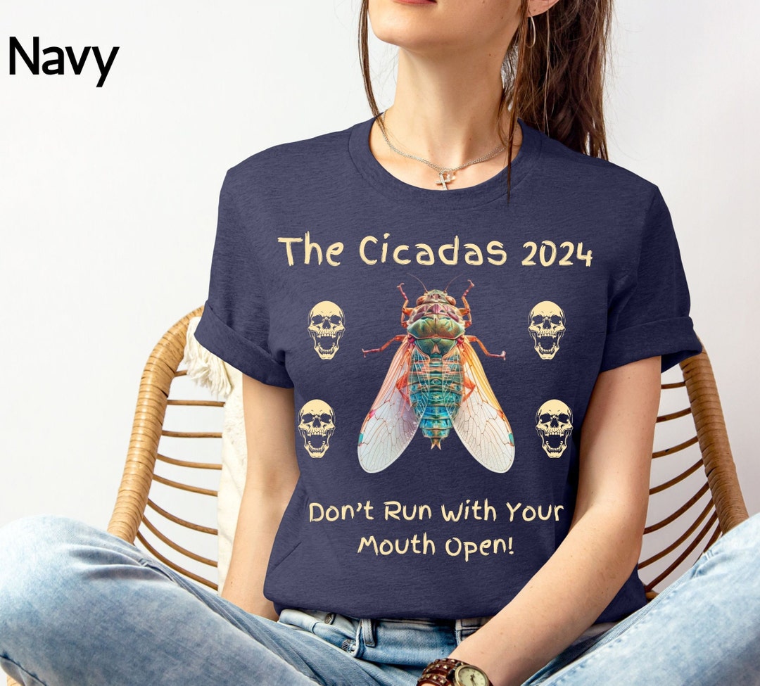 Funny Cicadas 2024 Goblincore Graphic Tshirt Don't Run With Your Mouth ...