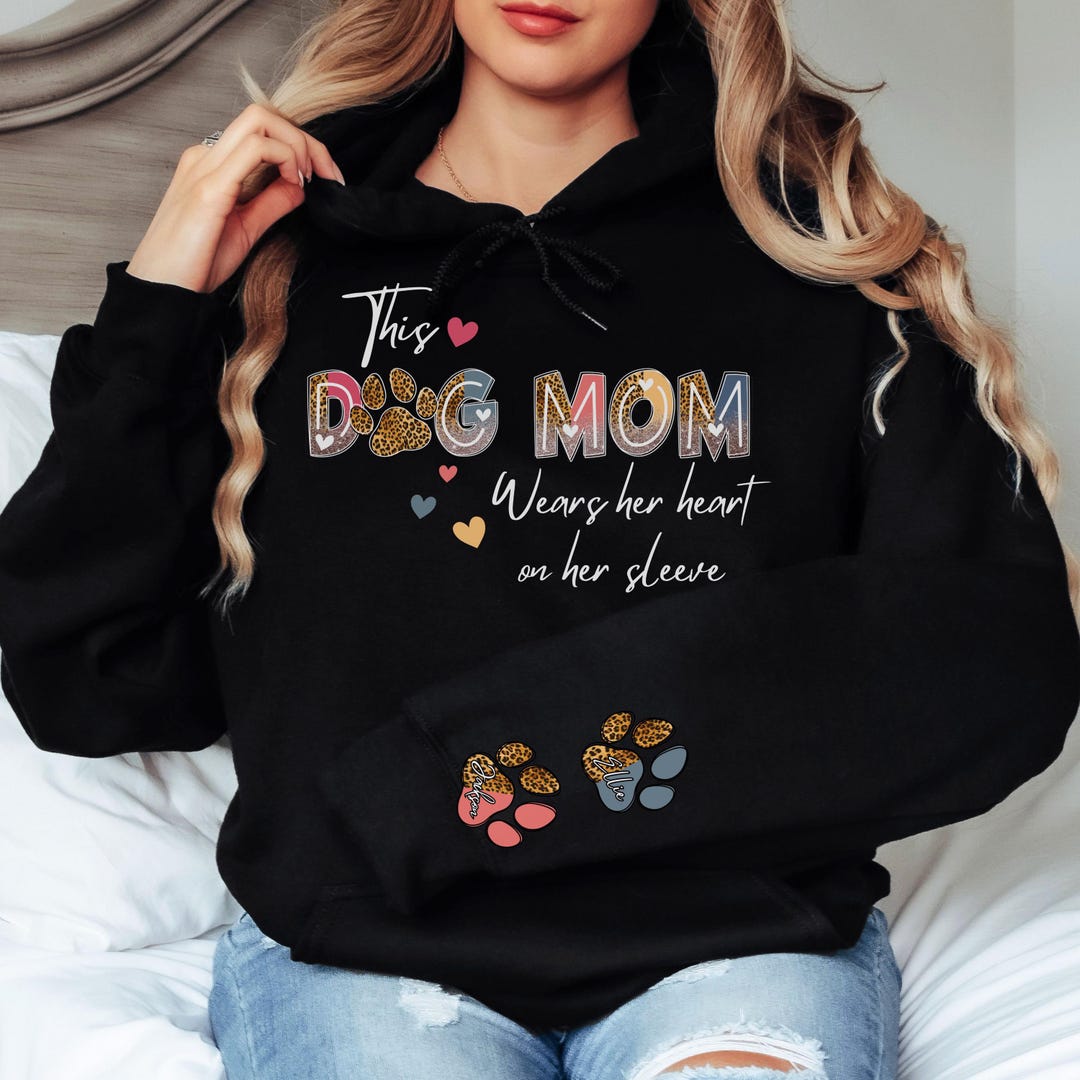 Personalized Dog Mama Sweatshirt Custom Dog Mom Hoodie Trendy Dog Owner ...