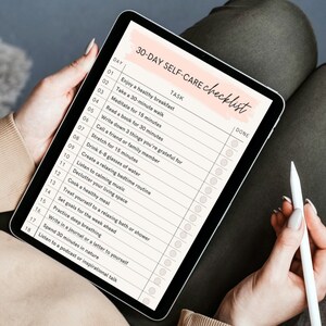Self-care 30 Days Checklist Digital Download, Self-love Habit Creating ...