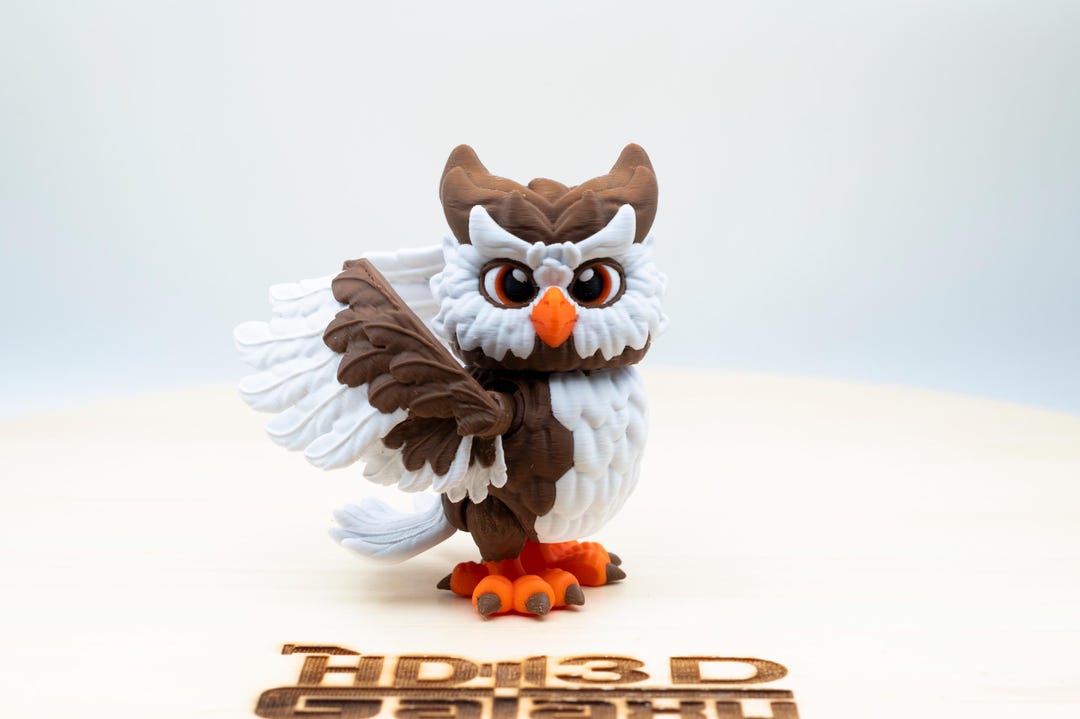 3D Printed Articulated Owl Figurine | Poseable Wildlife Toy | Perfect ...