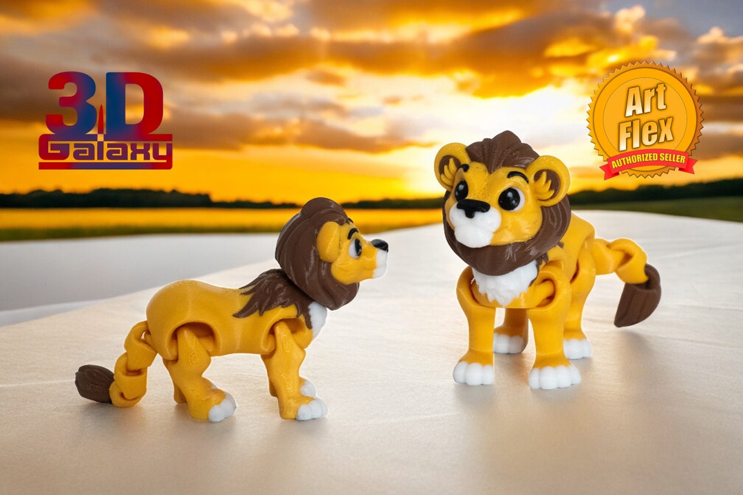 3D Printed Articulated Lion | Unique Gift for Animal Lovers | Flexible ...