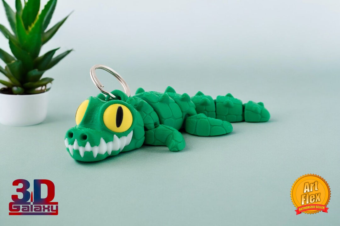 3D Printed Big Alligator Keychain | Realistic Crocodilian Figurine ...