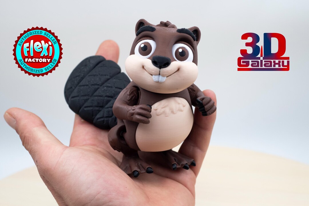 3D Printed Articulated Beaver | Cute Flexible Fidget Toy | Unique Gift ...