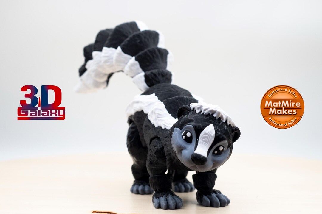 3D Printed Articulated Skunk | Cute Flexible Fidget Toy | Unique Gift ...