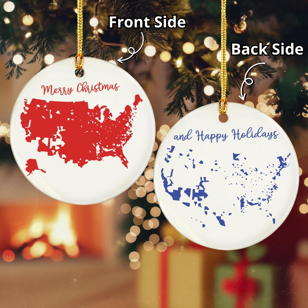Merry Christmas America and Happy Holidays Ornament, US President ...
