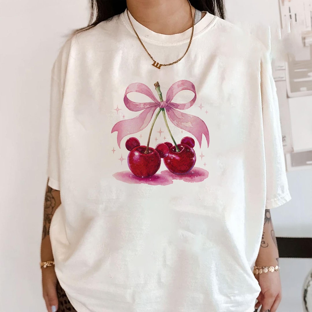 Coquette Cherry Mouse Shirt,disney Mouse Coquette Shirt,minnie Cherry ...