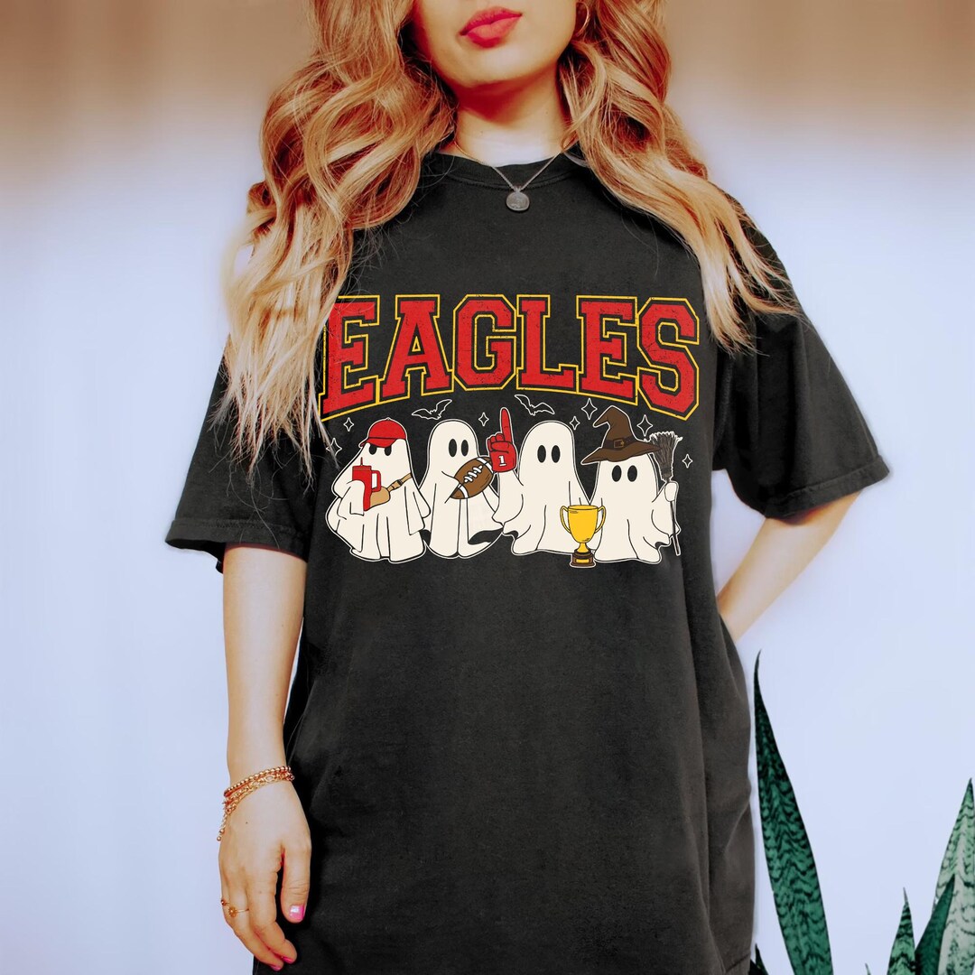 Cute Boo Football Halloween Retro Shirt, Halloween Volleyball Fan Ghost ...