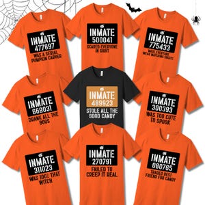 Custom Basketball Softball Halloween Shirts, Inmate Matching Halloween ...