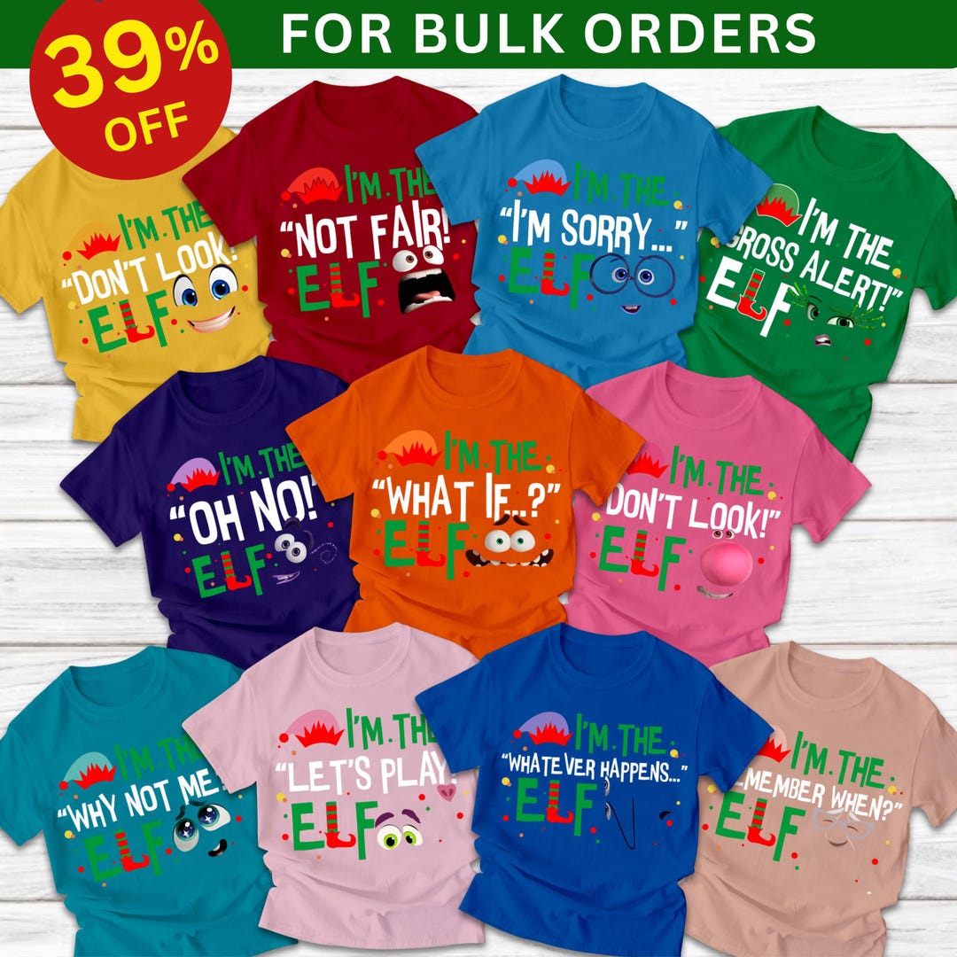 Custom Inside Out Christmas Elf Matching Shirt, Family Holiday Tee, Joy ...