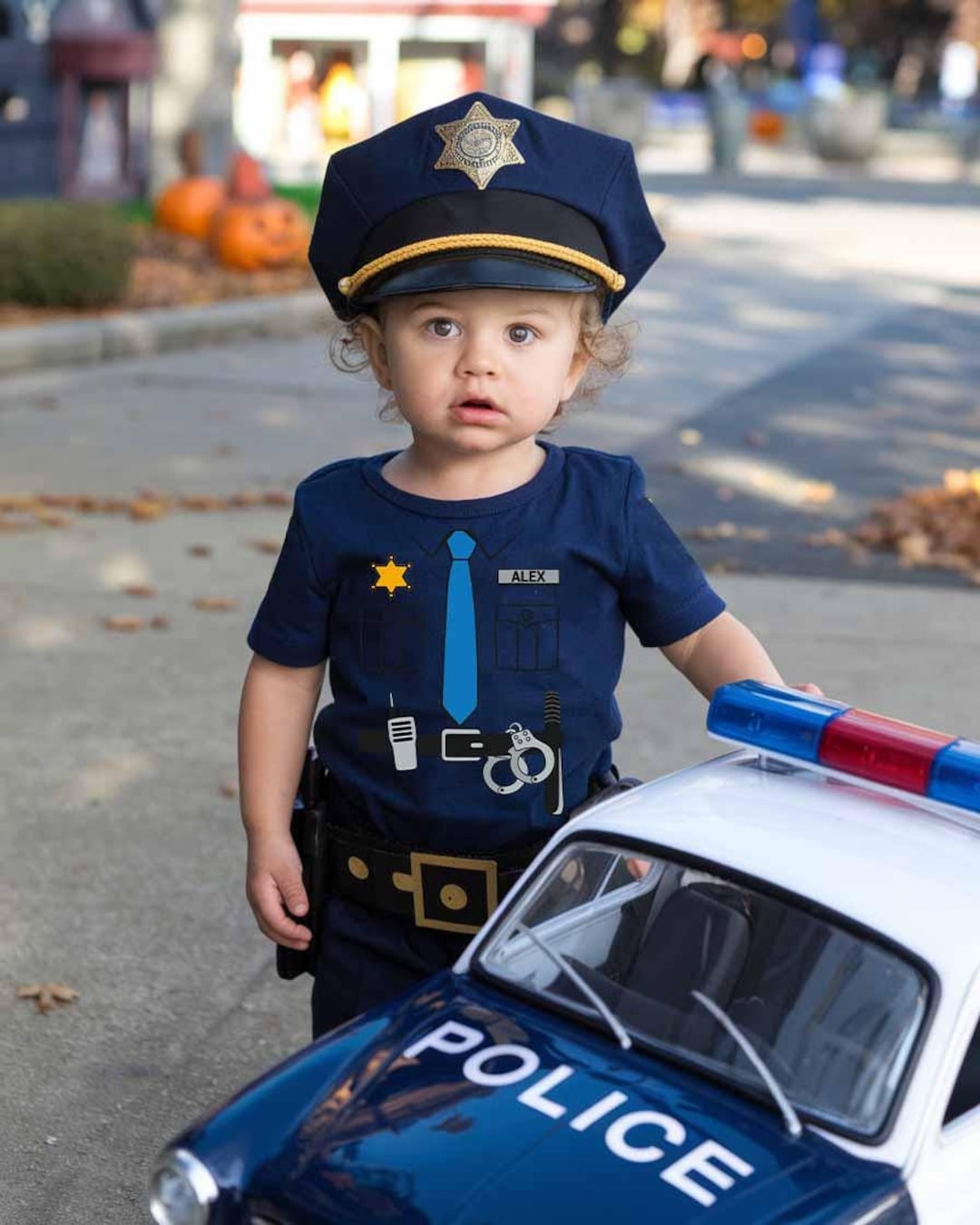Personalized Kids Halloween Costume Police Shirt, Halloween Costume ...