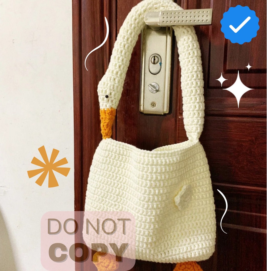 Goose Tote Bag Crochet Pattern, PATTERN to Cute Duck Large Crochet Bag ...