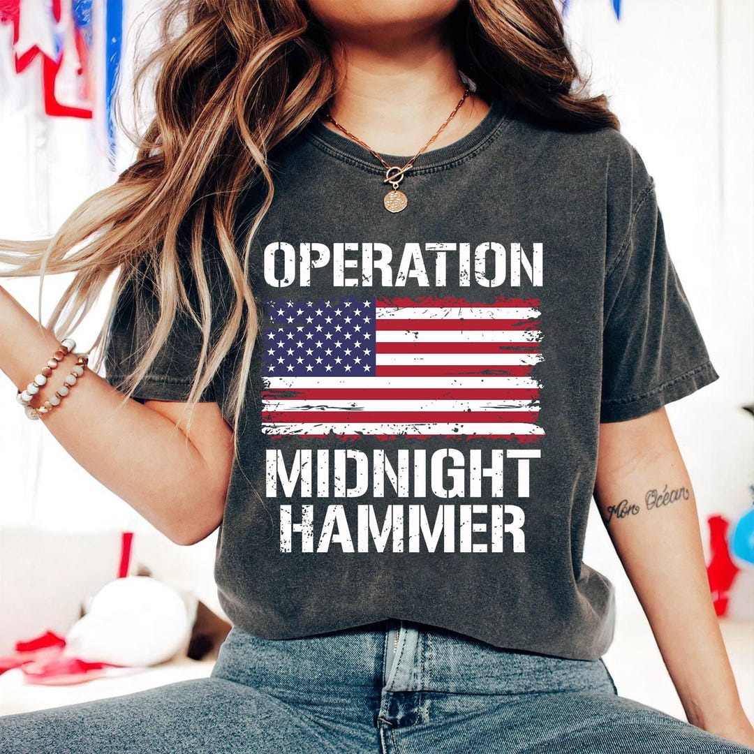 Operation Midnight Hammer B-2 Bomber T-shirt, Patriotic Stealth Graphic ...
