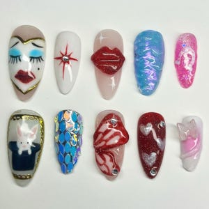 Chappell Roan Press-on Nails, Tour Nails, Midwest Princess, 3d ...