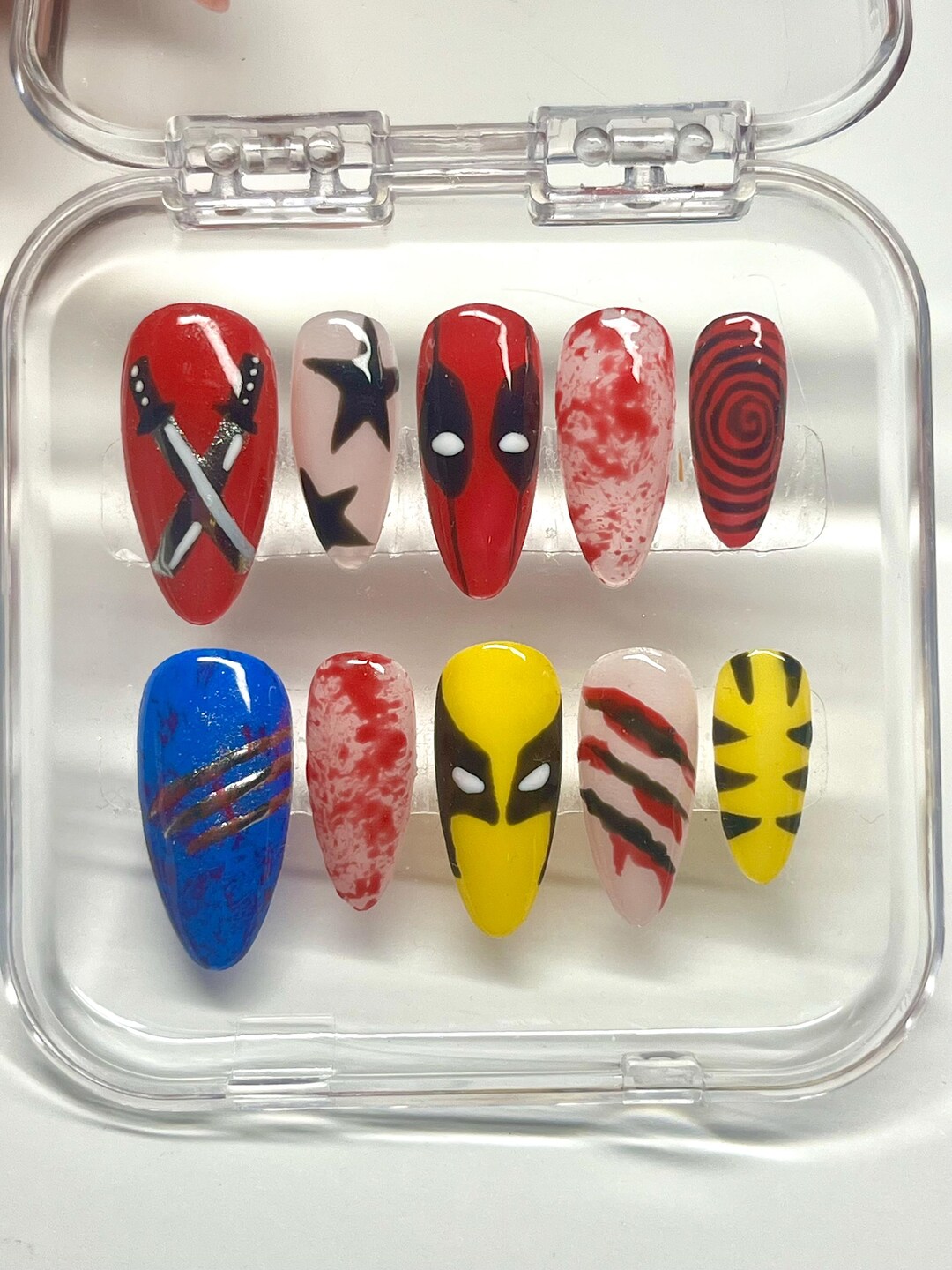 Deadpool and Wolverine Press-on Nails, Deadpool Theme Nails, Wolverine ...