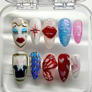 Chappell Roan Press-on Nails, Tour Nails, Midwest Princess, 3d ...