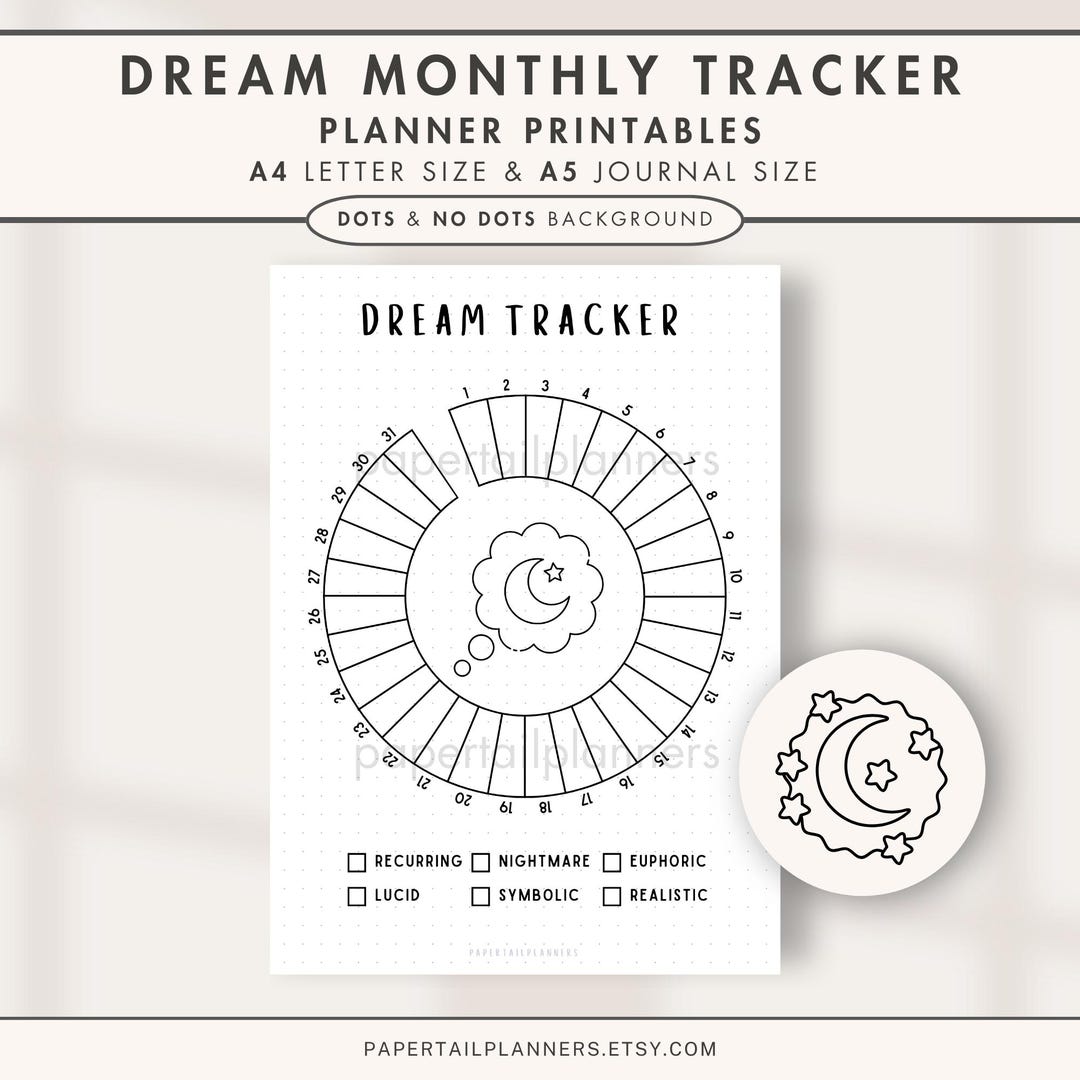 Dream Tracker | Printable Journal Page | Dream Log | Habit Tracker ...