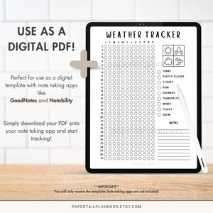 Weather Tracker | Printable Journal Page | Planner Page | Daily Tracker ...