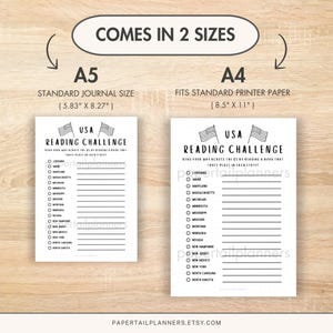 USA Reading Challenge Tracker | Printable Journal Page | Reading ...
