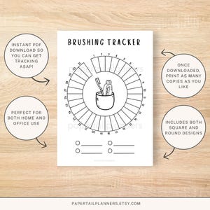 Teeth Brushing Tracker | Printable Journal Page | Dental Hygiene ...