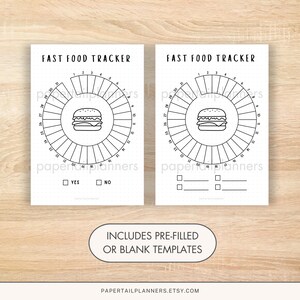 Fast Food Tracker Printable Journal Page Food Log Eating Tracker ...