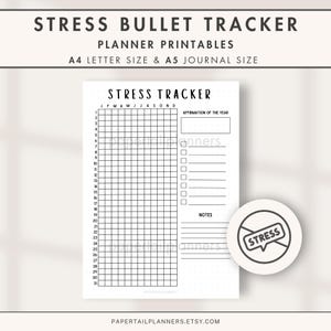 Stress Tracker Printable Journal Page Stress Log Habit Tracker Stress ...