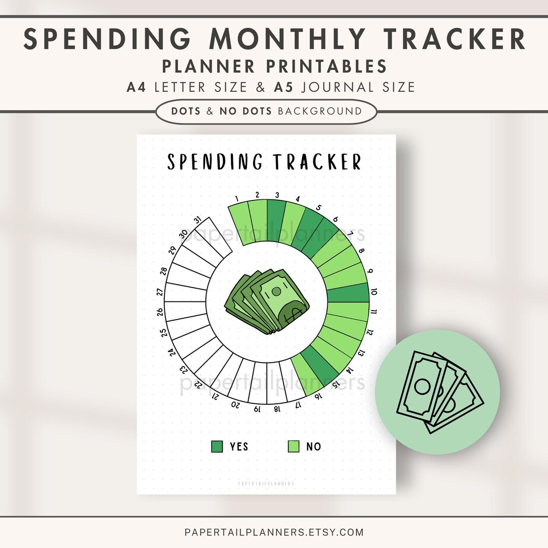 Spending Tracker | Printable Journal Page | Spending Log | Habit ...