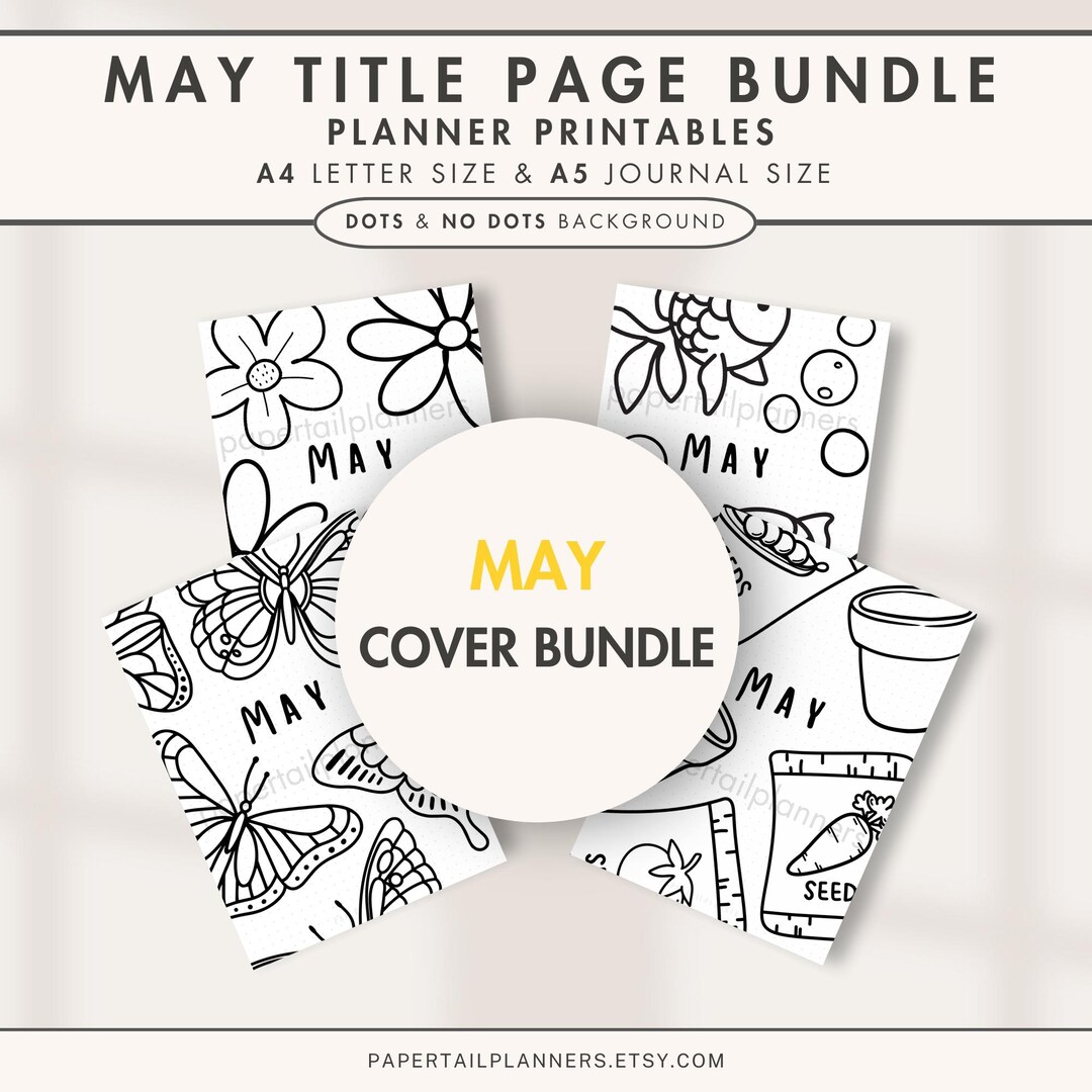 May Cover Pages Bundle | 12 Month Cover Pages | Printable Title Page ...