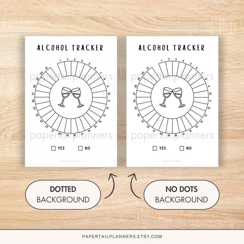 Alcohol Tracker | Printable Journal Page | Planner Page | Monthly ...