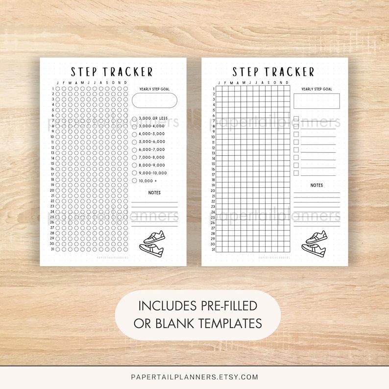 Step Tracker Printable Journal Page Planner Page Daily Tracker Monthly ...