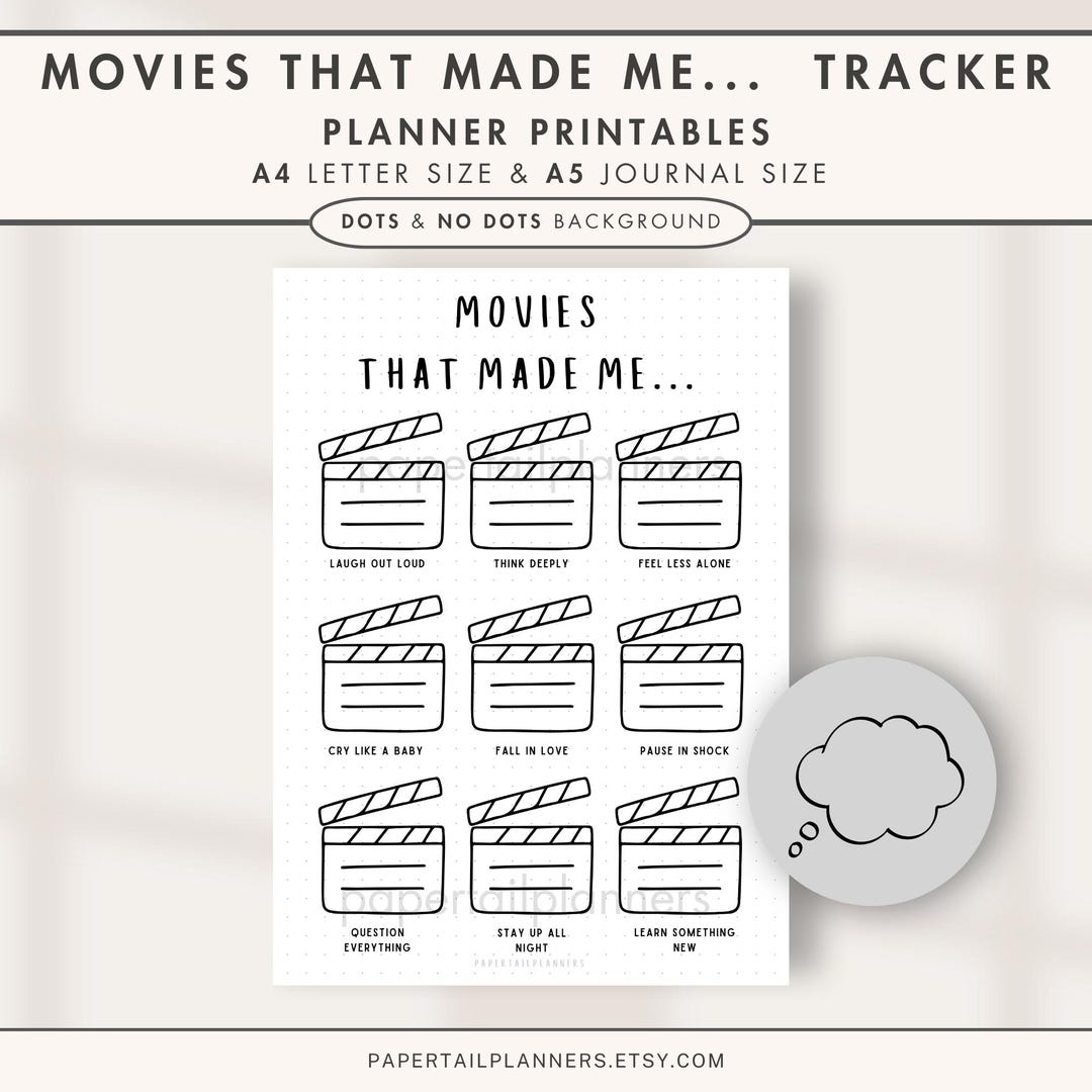 Movies That Made Me… Tracker | Printable Journal Page | Movie Tracker ...