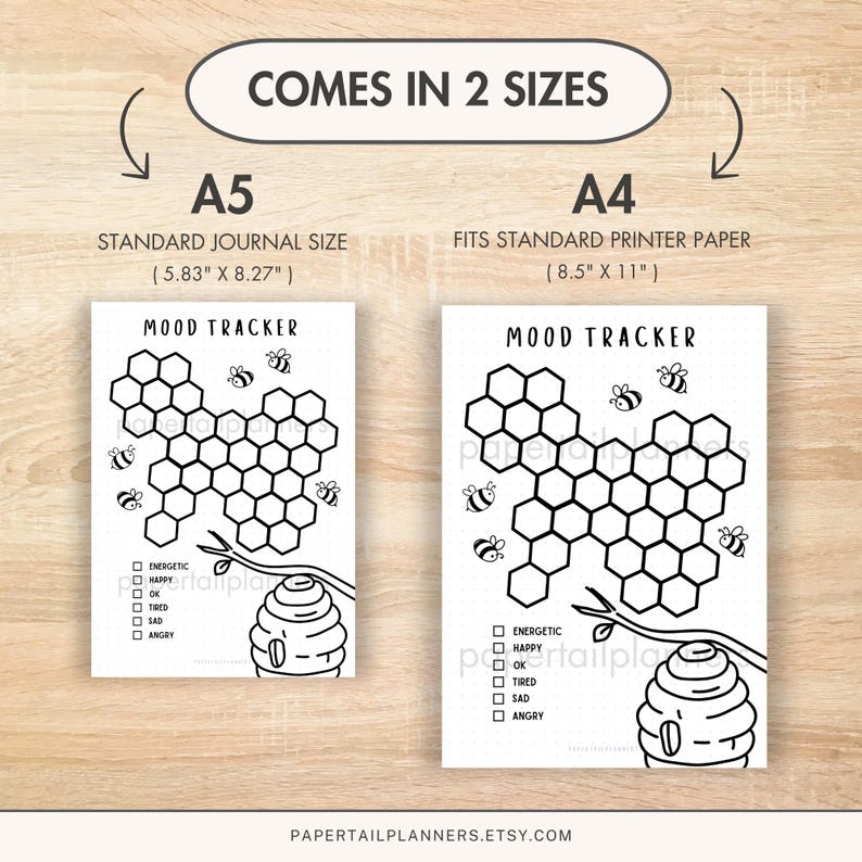 Honeycomb Mood Tracker | Printable Journal Page | Planner Page ...