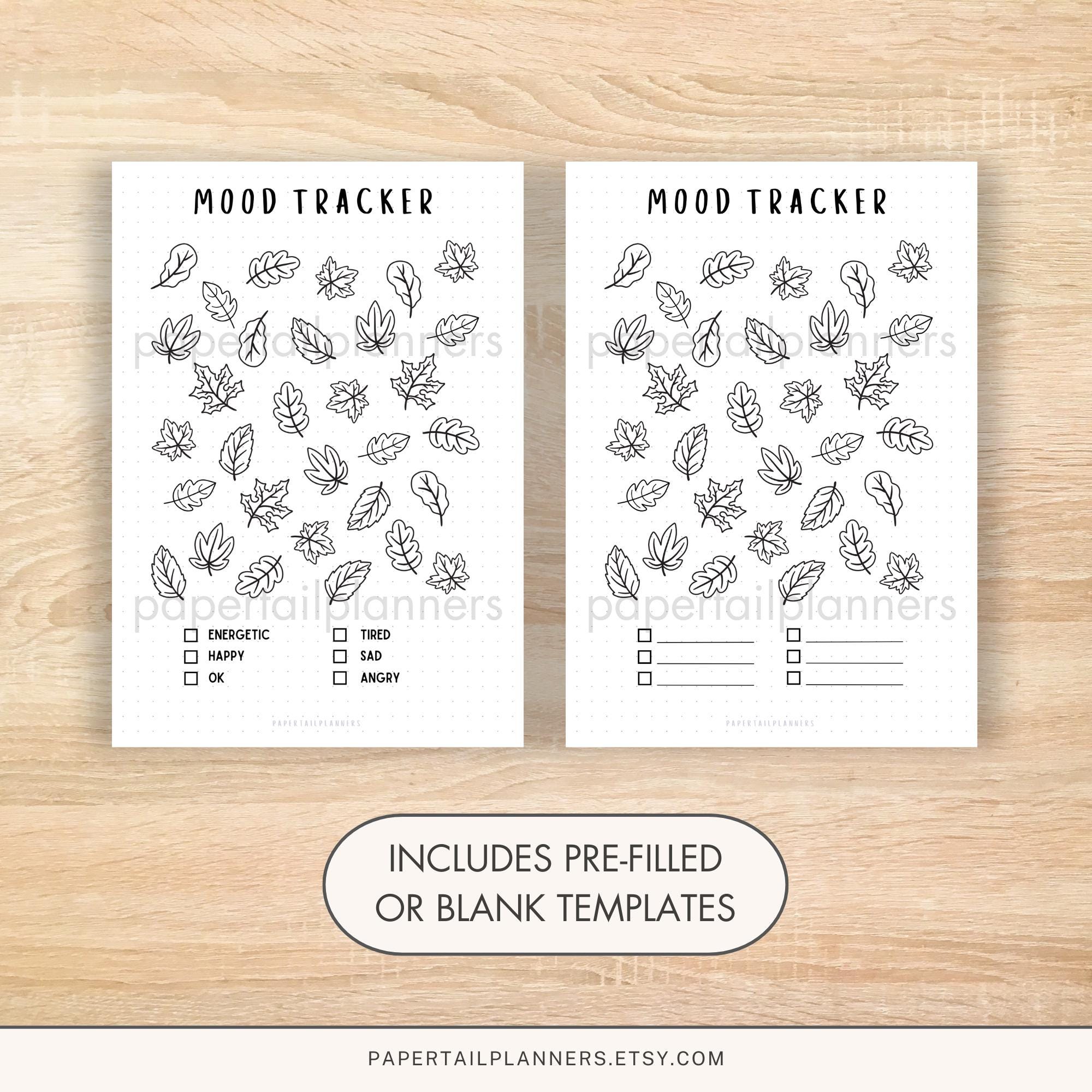 Autumn Leaves Mood Tracker | Printable Journal Page | Planner Page ...