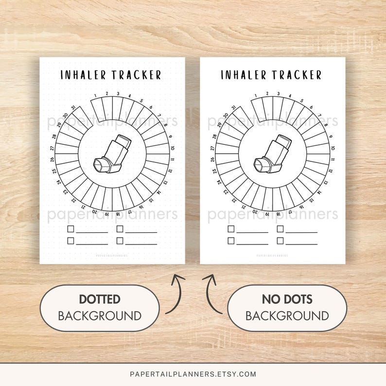 Inhaler Tracker | Printable Journal Page | Asthma Log | Health Tracker ...