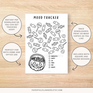 Halloween Candy Mood Tracker | Printable Journal Page | Planner Page ...
