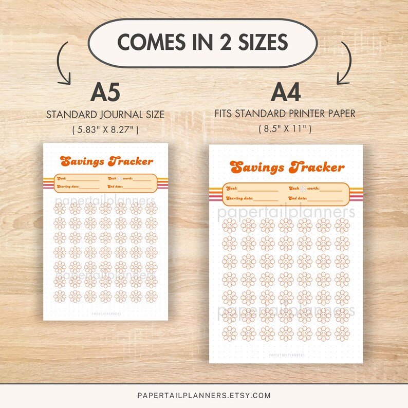 Retro Savings Tracker | Printable Journal Page | Savings Log | Habit ...