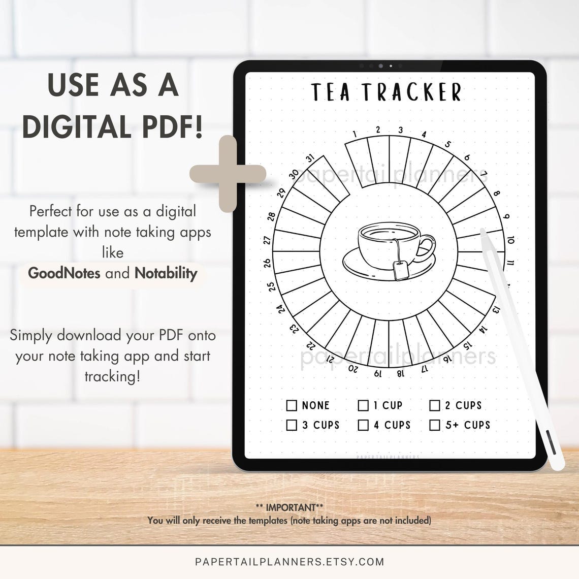Tea Tracker | Printable Journal Page | Planner Page | Caffeine Tracker ...