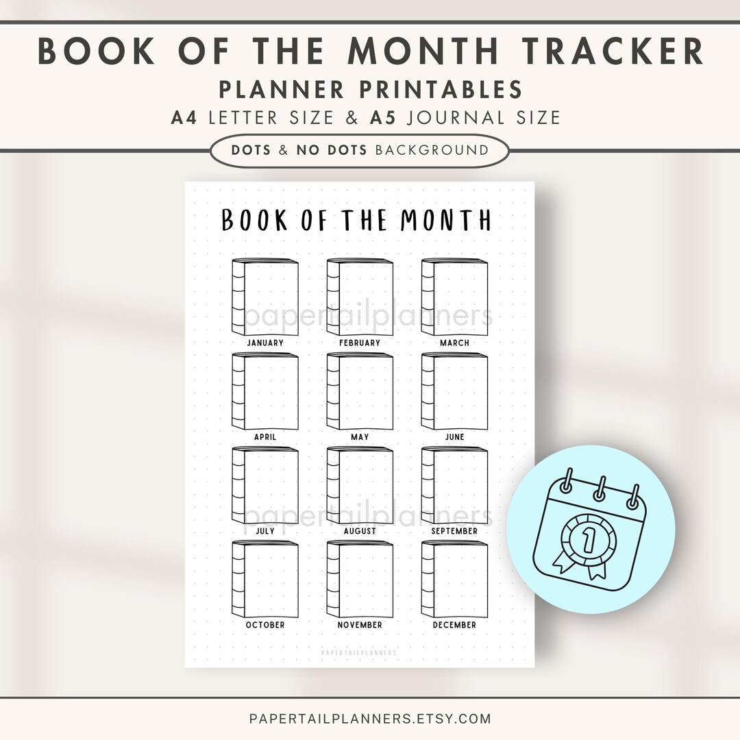 Book of the Month | Printable Journal Page | Planner Page | Book ...