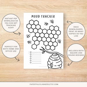 Honeycomb Mood Tracker | Printable Journal Page | Planner Page ...