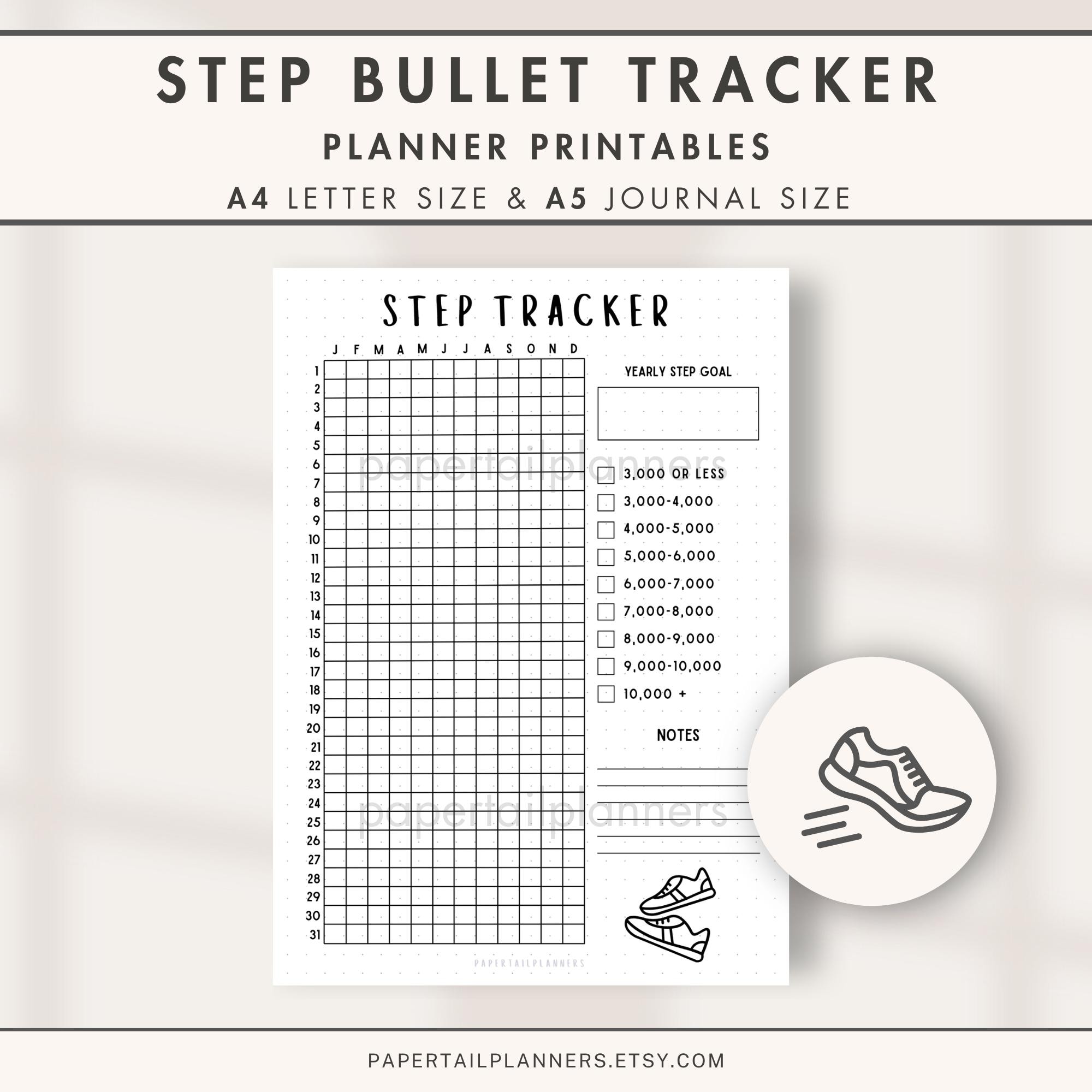 Step Tracker Printable Journal Page Planner Page Daily Tracker Monthly ...