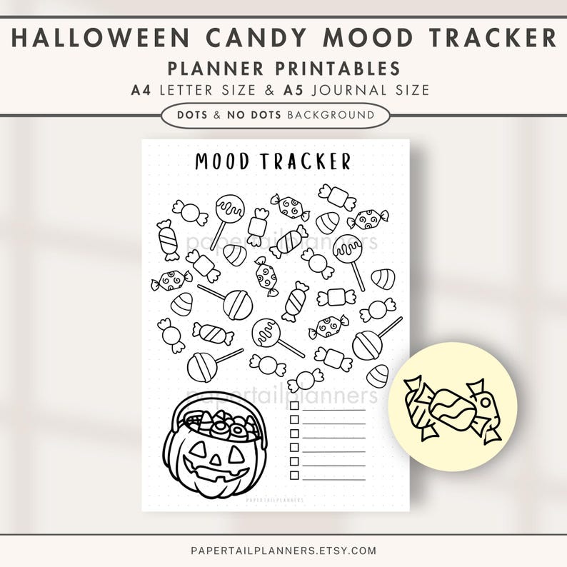 Halloween Candy Mood Tracker | Printable Journal Page | Planner Page ...