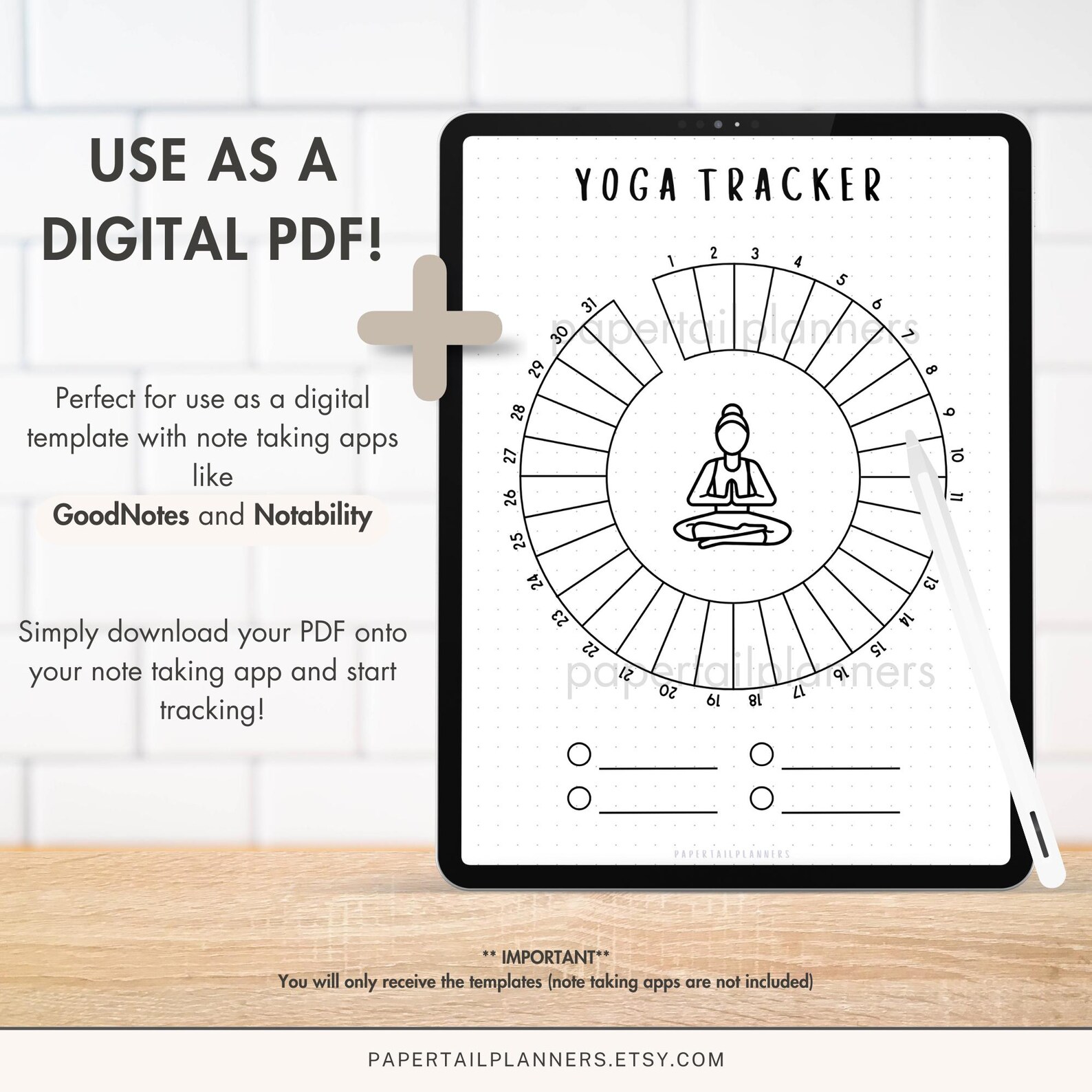 Yoga Tracker Printable Journal Page Fitness Tracker Health Tracker ...