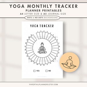 Yoga Tracker Printable Journal Page Fitness Tracker Health Tracker ...