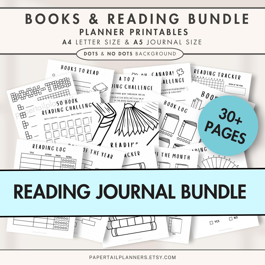 Reading Journal Bundle | Printable Journal Pages | Book Bundle ...