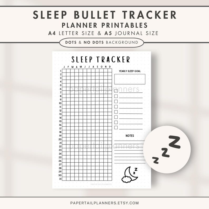 Sleep Tracker | Printable Journal Page | Sleep Log | Habit Tracker ...