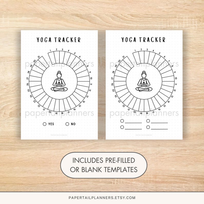 Yoga Tracker | Printable Journal Page | Fitness Tracker | Health ...